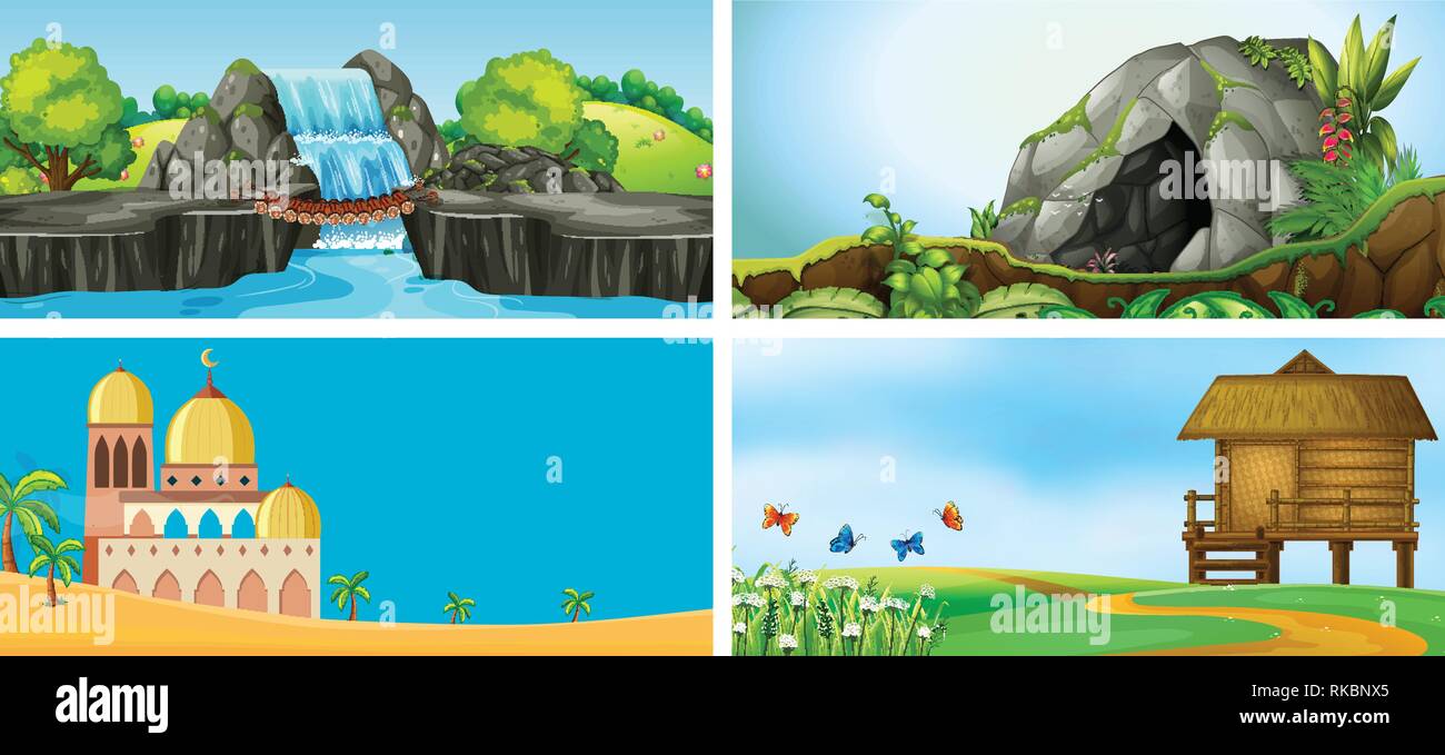 Set of outdoor landscape illustration Stock Vector Image & Art - Alamy