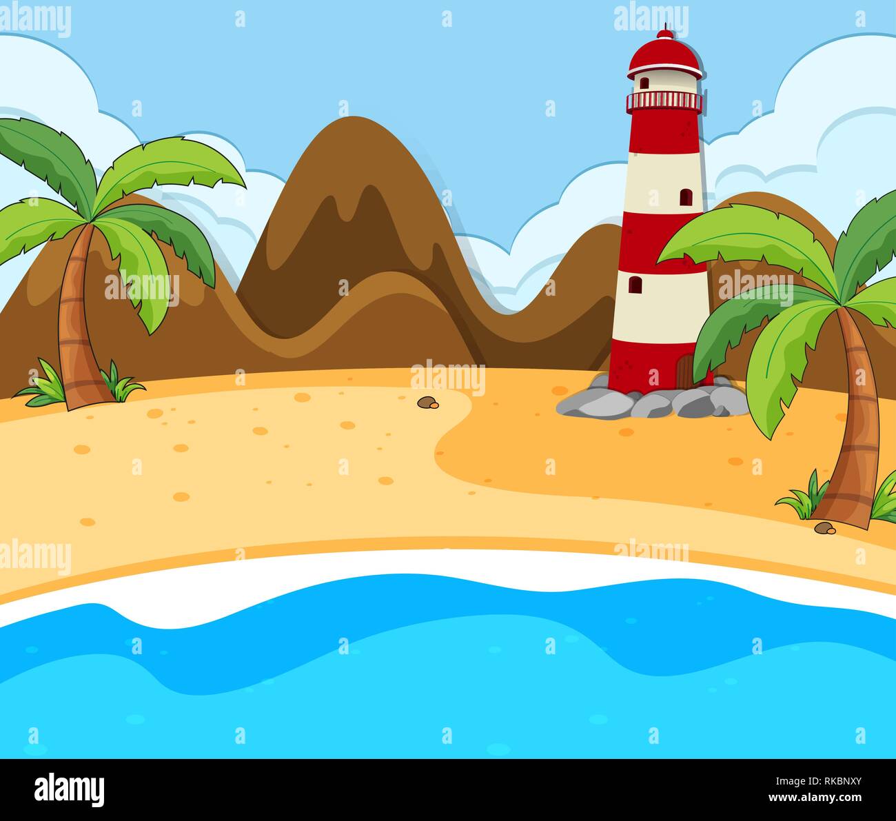 Simple beach scene Stock Vector Images - Alamy