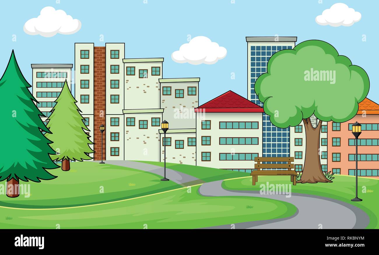 A simple park scene illustration Stock Vector Image & Art - Alamy