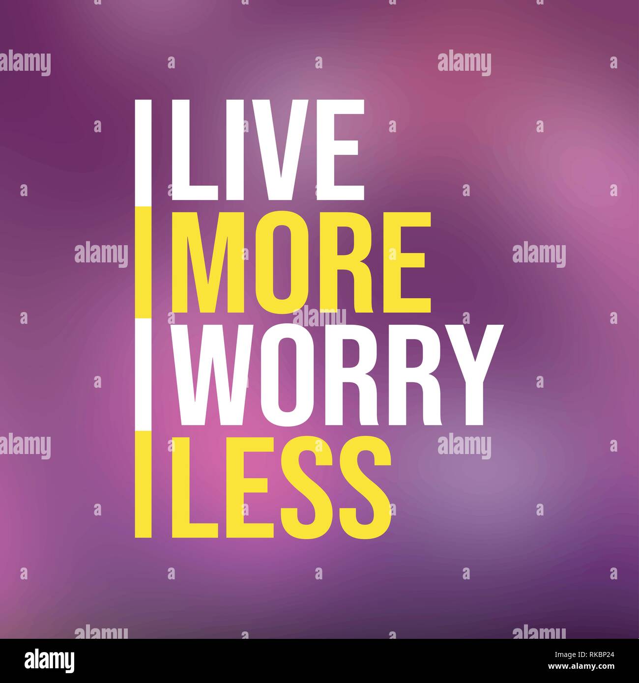 live more worry less. Life quote with modern background vector ...