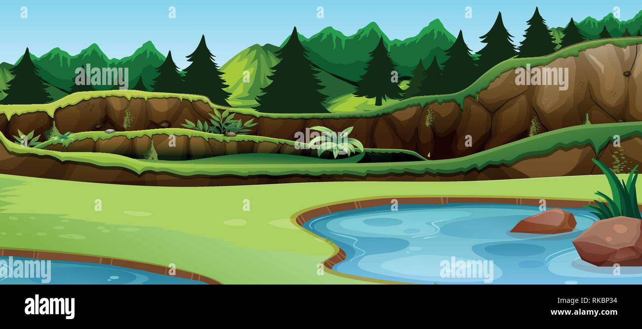 A simple lake scene illustration Stock Vector Image & Art - Alamy