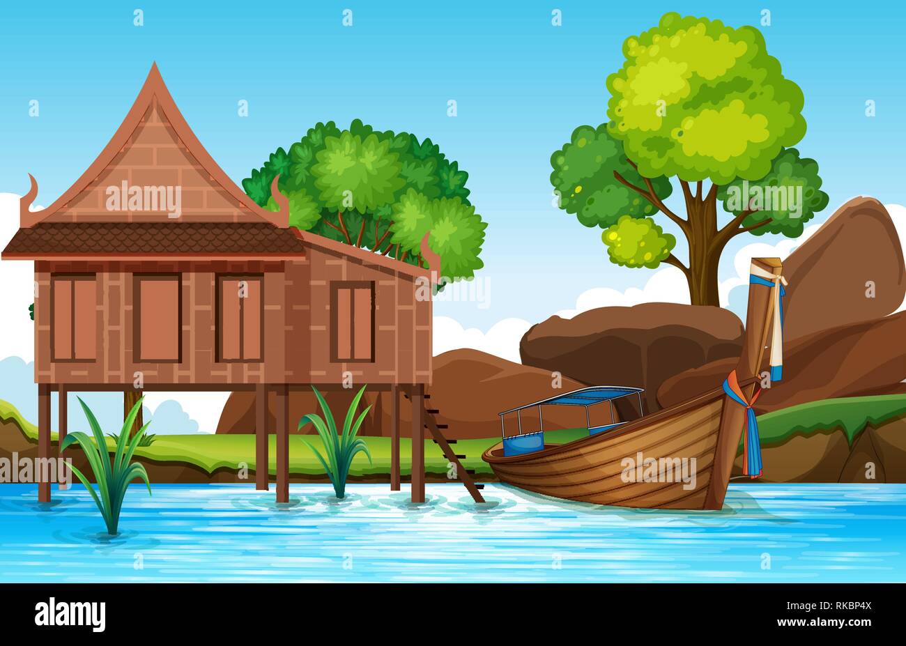 A traditional Thai house illustration Stock Vector Image & Art - Alamy