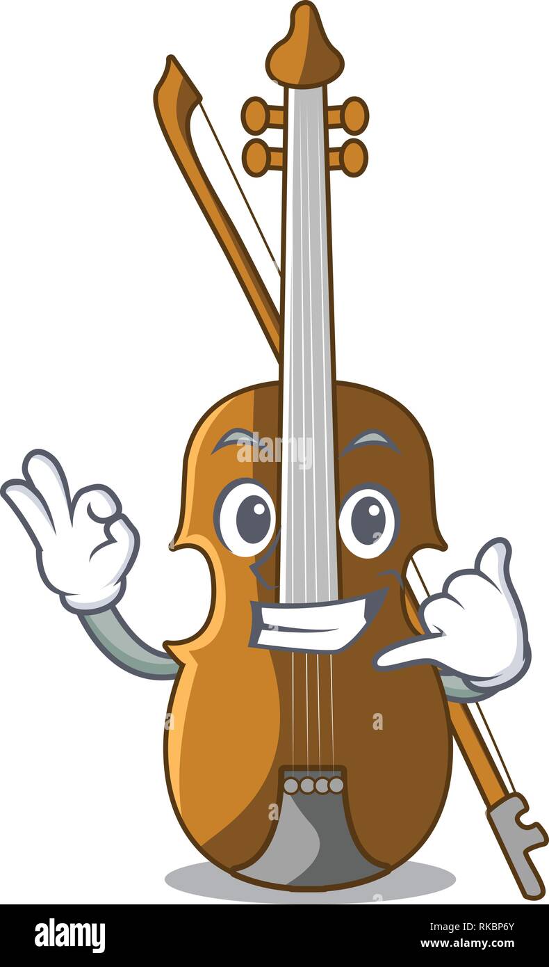 Call me violin isolated with in the mascot vector illustration Stock ...
