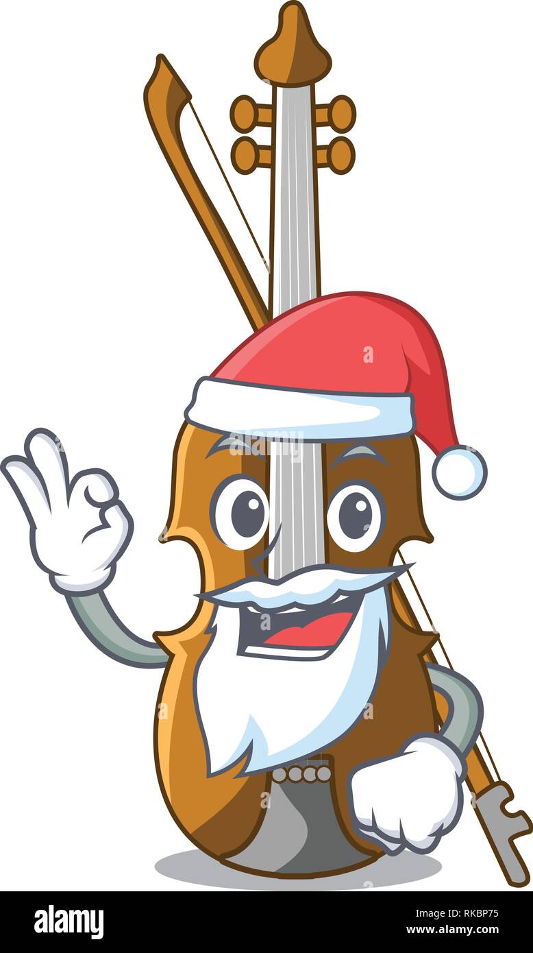 Santa violin isolated with in the mascot vector illustration Stock ...