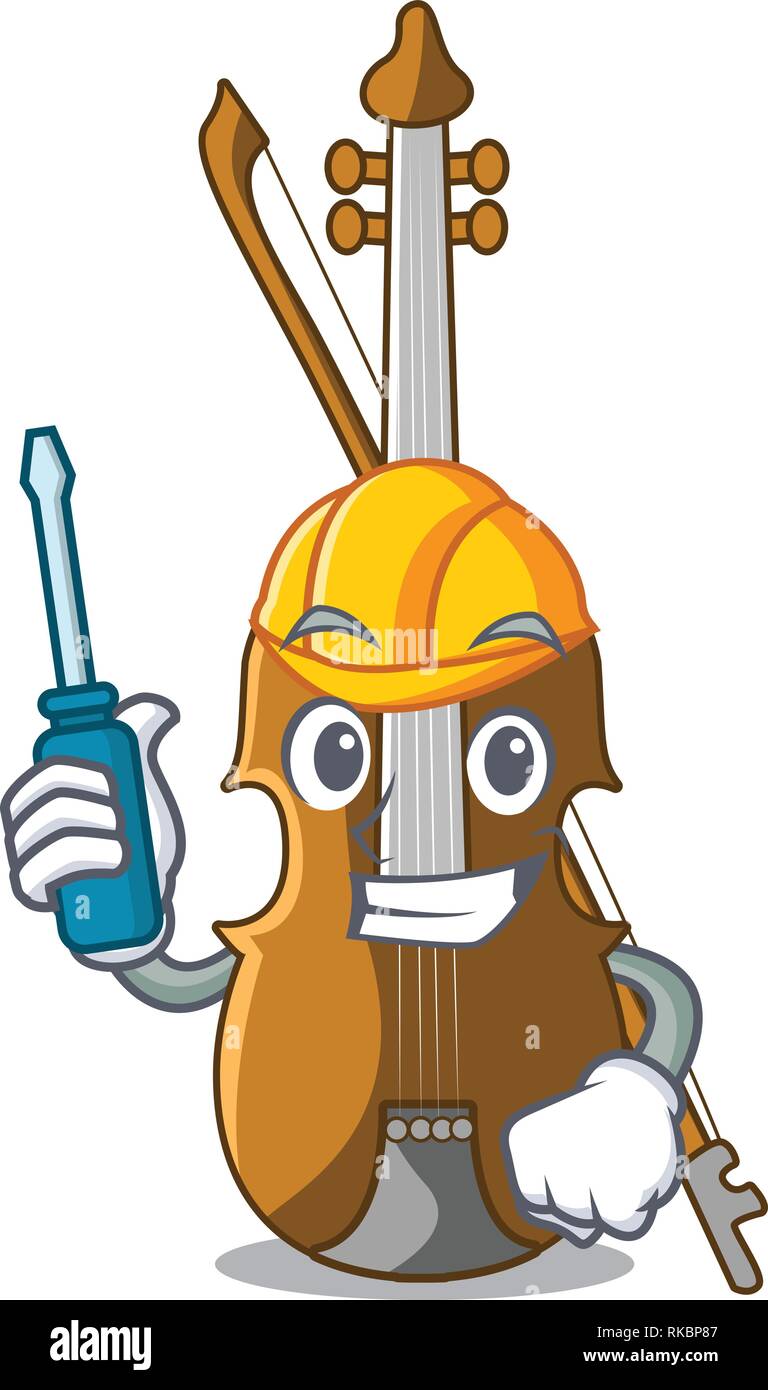 Automotive violin isolated with in the mascot vector illustration Stock ...