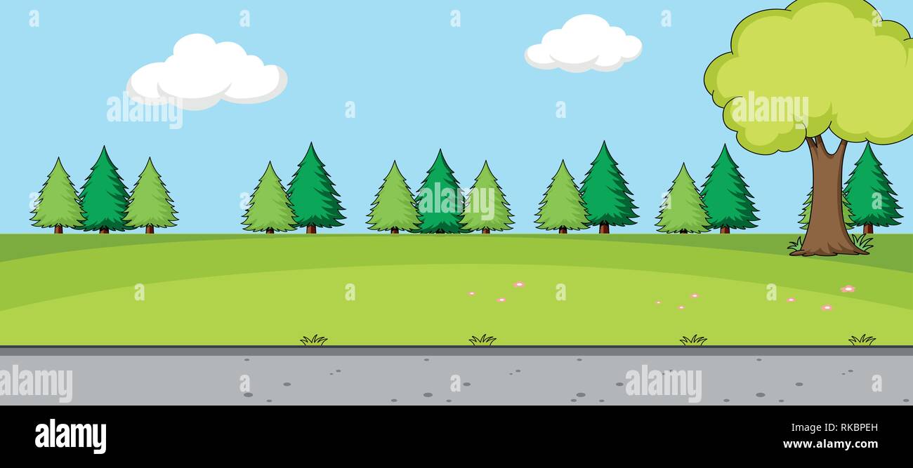 A simple nature landscape illustration Stock Vector Image & Art - Alamy
