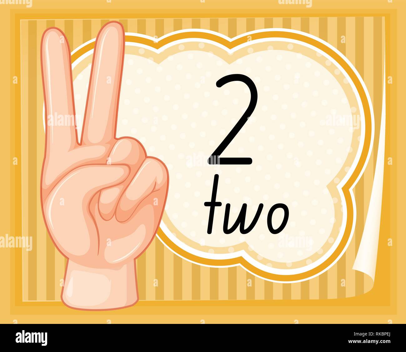 Number two hand gesture illustration Stock Vector Image & Art - Alamy