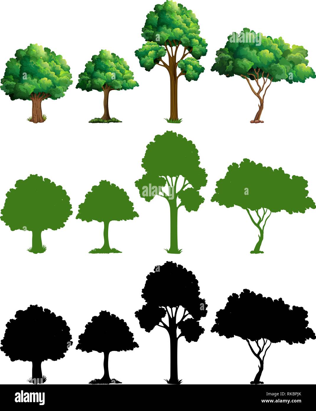 Set of tree design illustration Stock Vector Image & Art - Alamy