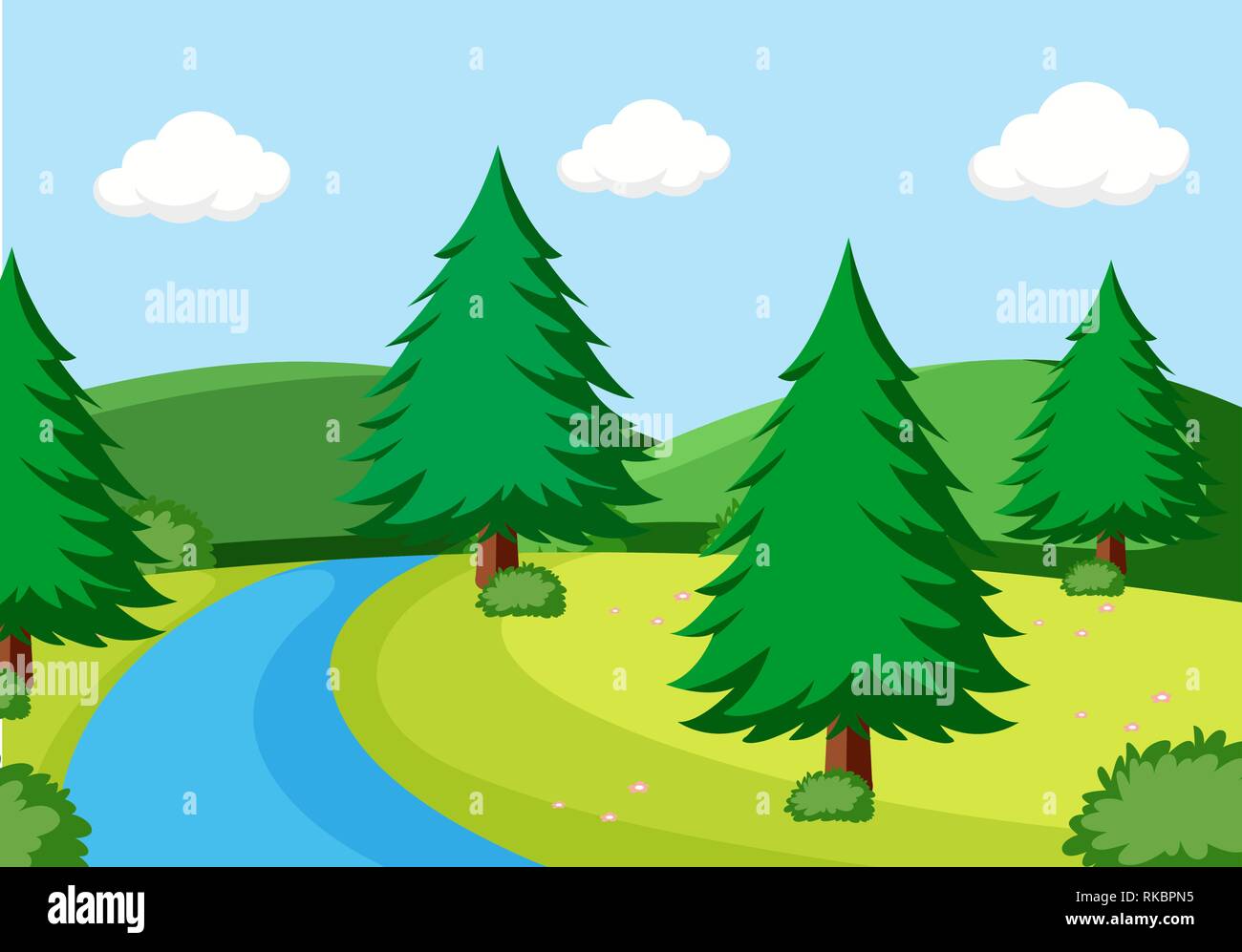 A simple nature scene illustration Stock Vector Image & Art - Alamy