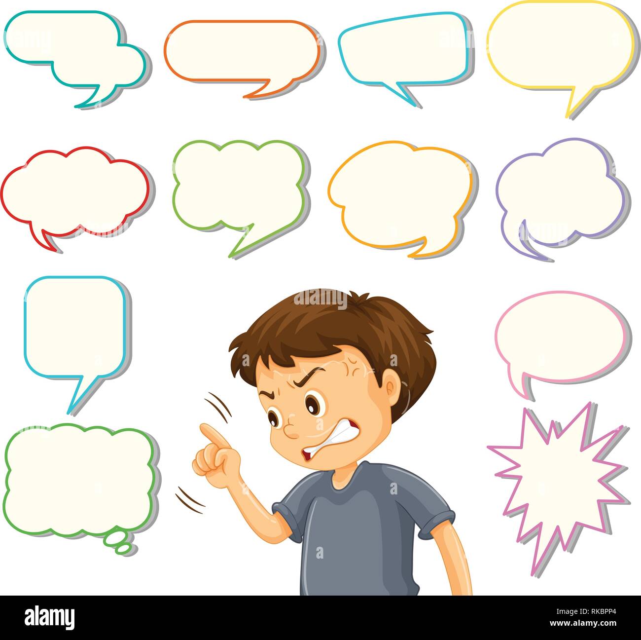 Angry man with speech balloon illustration Stock Vector Image & Art - Alamy