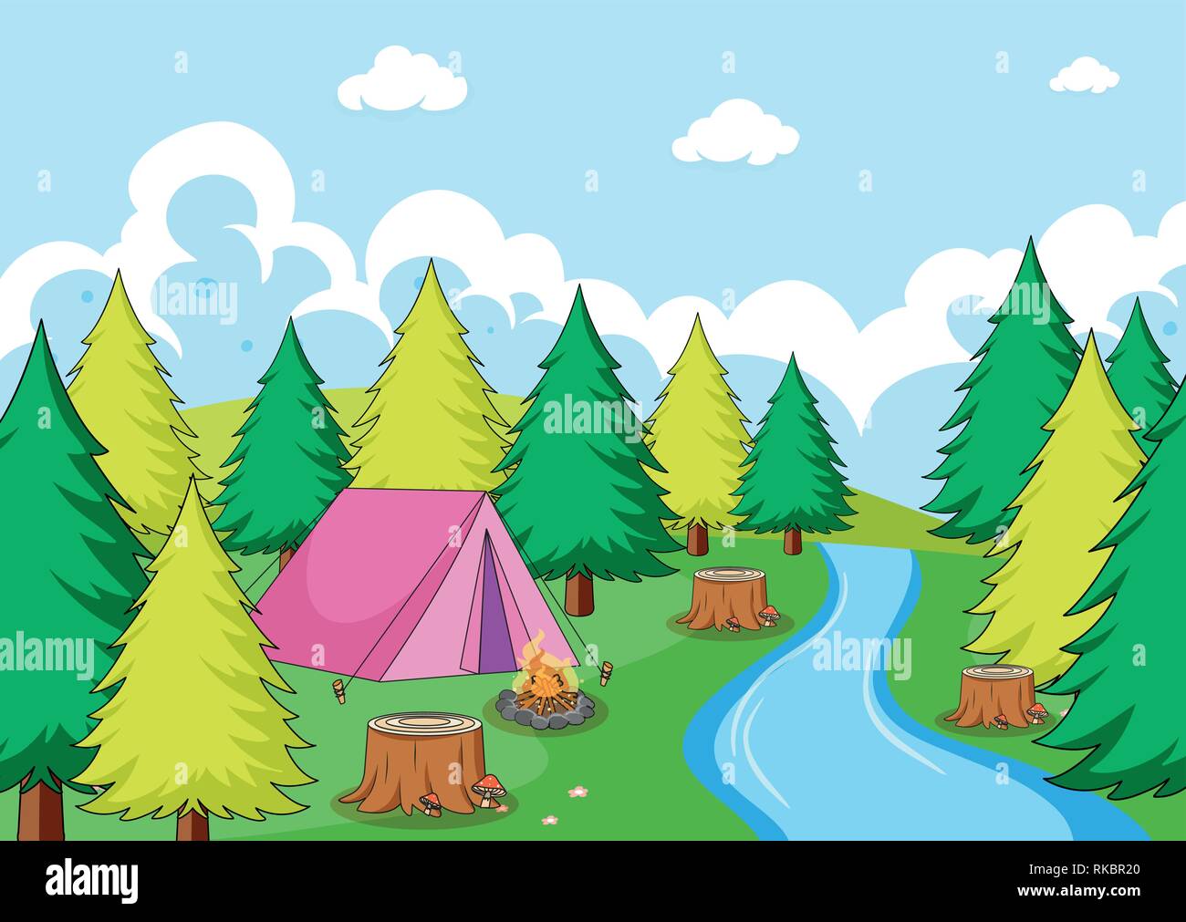 Fire spring fire in forest Stock Vector Images - Alamy