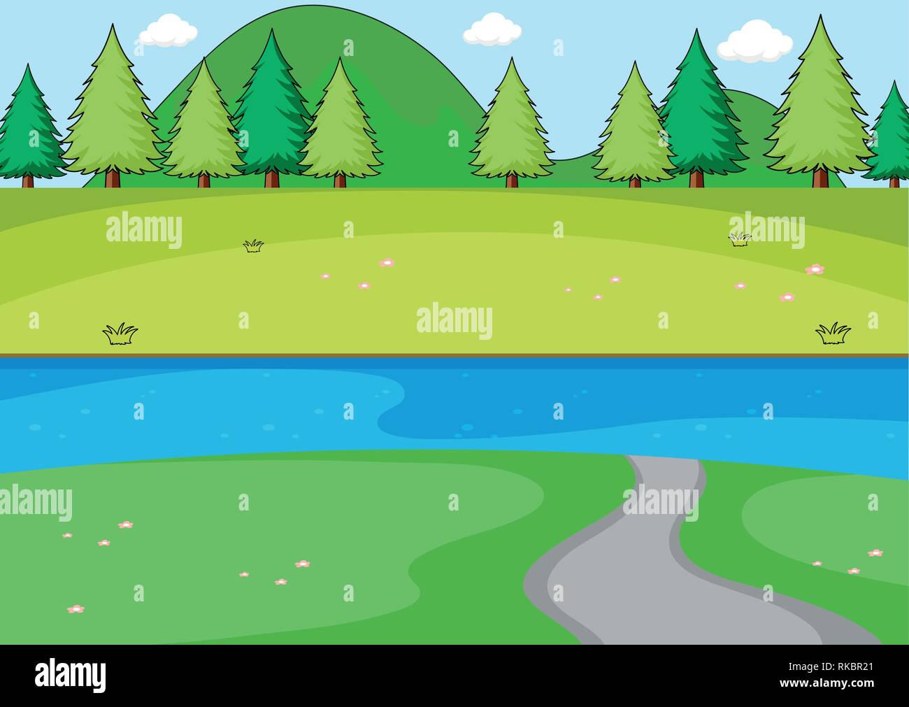 A simple park scene illustration Stock Vector Image & Art - Alamy