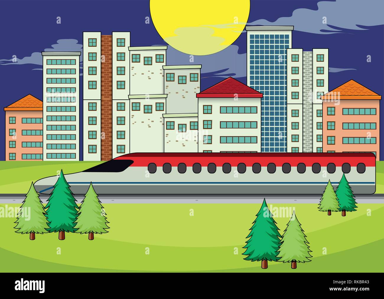 A transportation in modern city illustration Stock Vector Image & Art ...