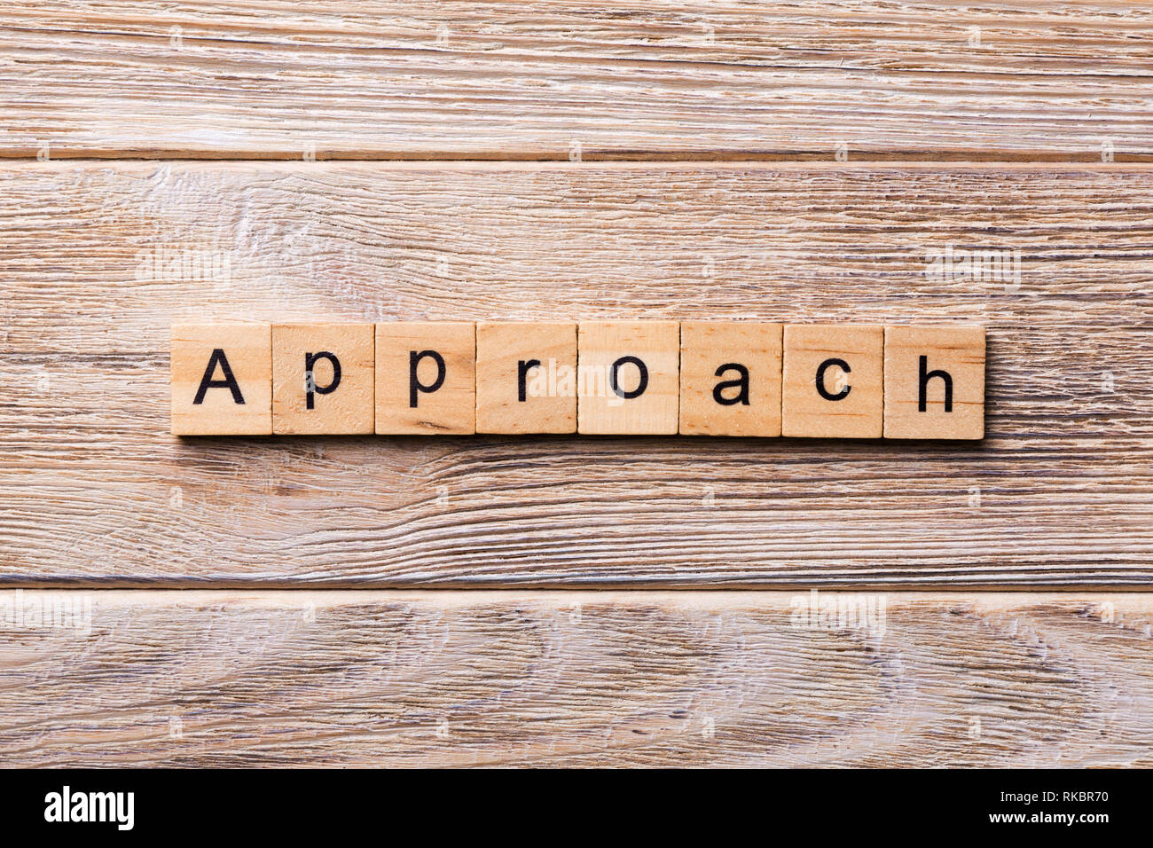 APPROACH word written on wood block. APPROACH text on wooden table for ...