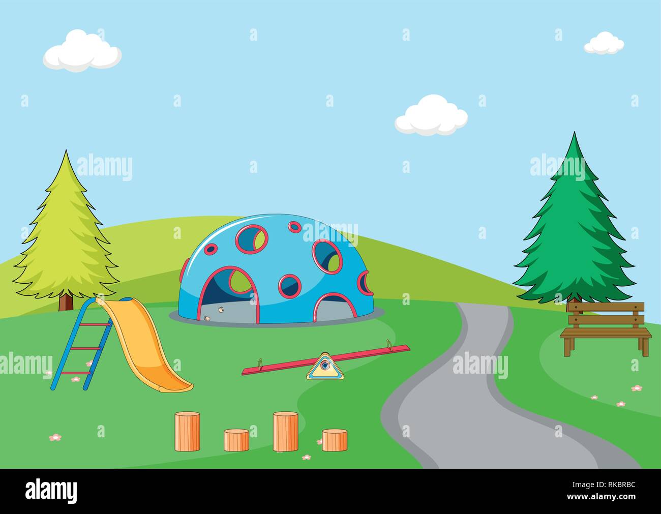 A simple playground scene illustration Stock Vector Image & Art - Alamy