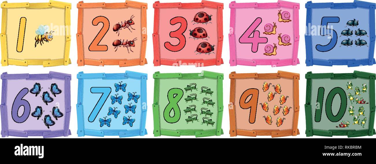 Set of insect number banner illustration Stock Vector Image & Art - Alamy