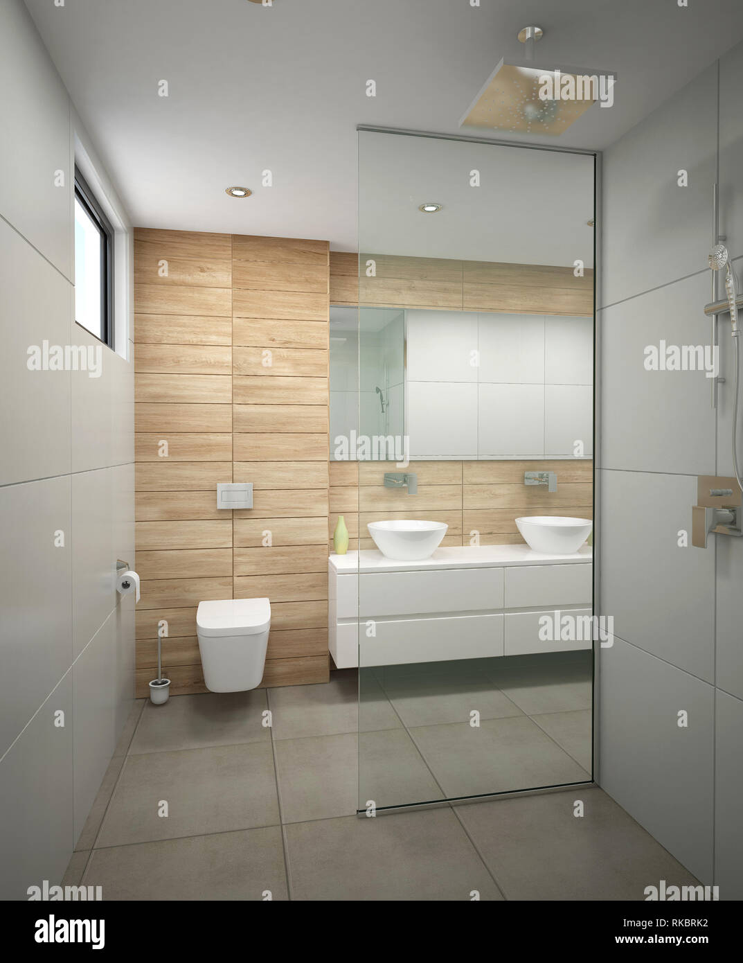 3d rendering Bathroom Stock Photo - Alamy