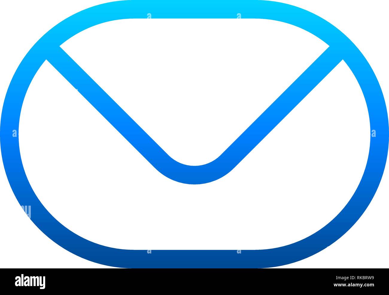 Mail symbol icon - blue gradient outline rounded, isolated - vector ...