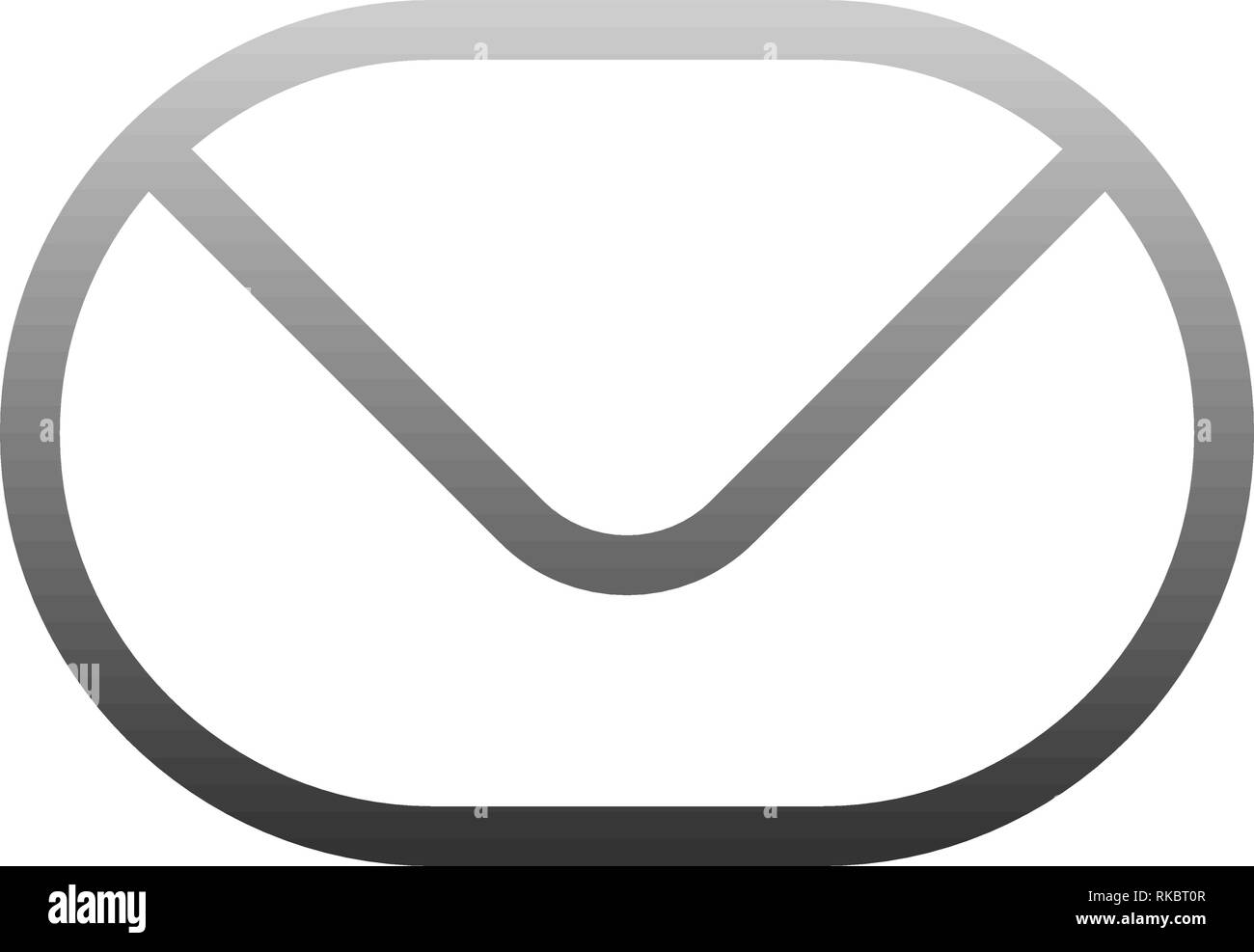 Mail symbol icon - gray gradient outline rounded, isolated - vector ...