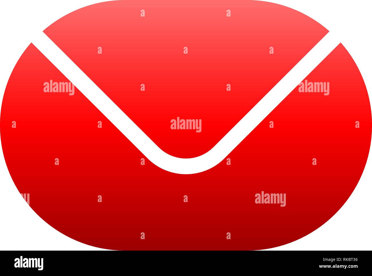 Mail symbol icon - red gradient rounded, isolated - vector illustration ...