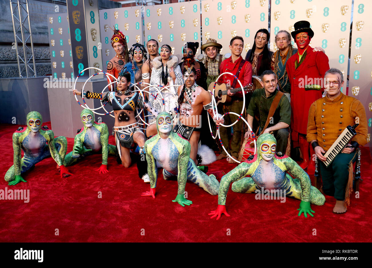The cast of Cirque du Soleil’s Totem attending the 72nd British Academy ...