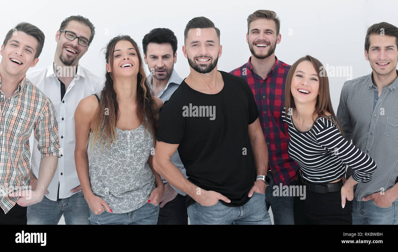 group of creative youth standing together.photo with copy space Stock ...