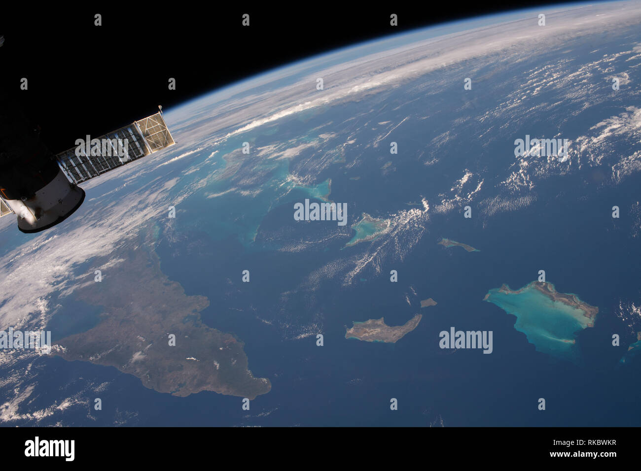 Cuba, The Bahamas and the Turks and Caicos Islands seen from the ...