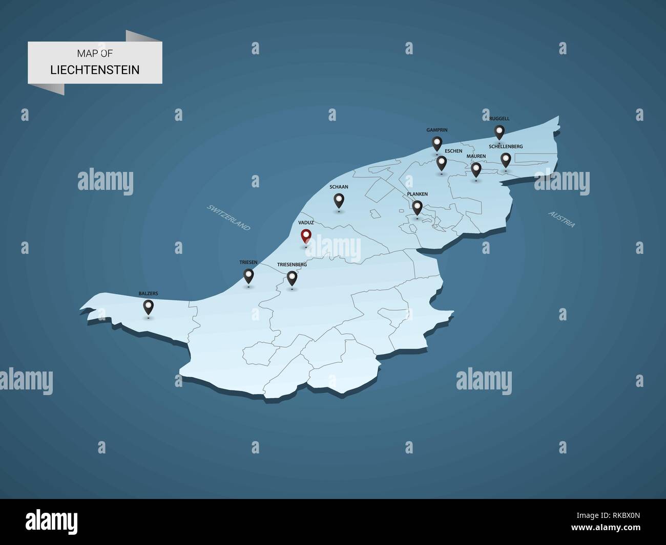 Liechtenstein political map capital hi-res stock photography and images ...