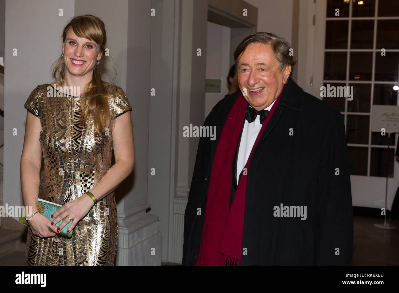 DRESDEN, GERMANY - FEBRUARY 01, 2019: Richard Lugner and Larissa Kern ...