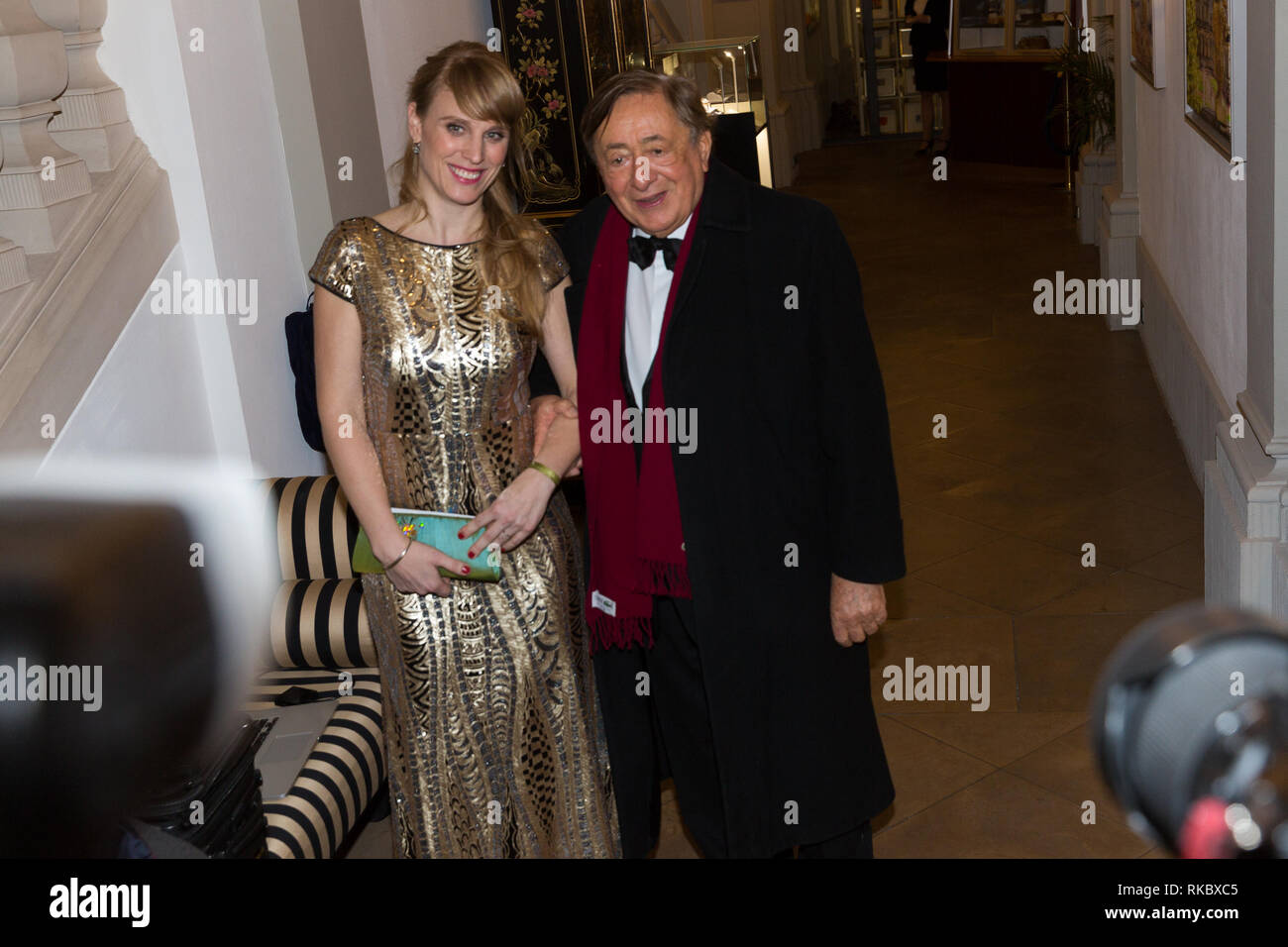 DRESDEN, GERMANY - FEBRUARY 01, 2019: Richard Lugner and Larissa Kern ...