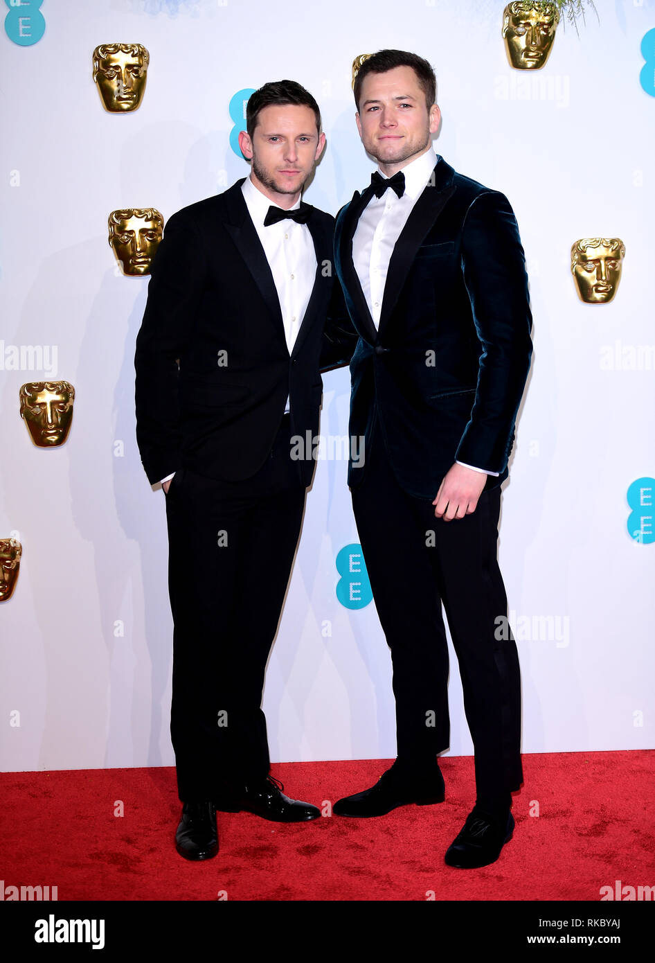 Jamie Bell (left) and Taron Egerton attending the 72nd British Academy ...