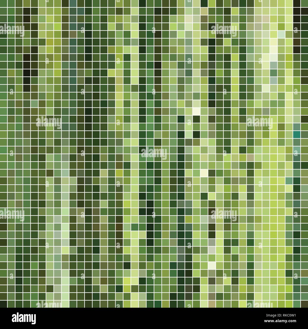 Abstract Vector Square Pixel Mosaic Background Green Stock Vector