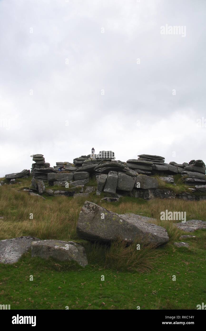 Littaford Tors, Cornubian Granite Tor on a Grey Day. By Wistmans Wood ...