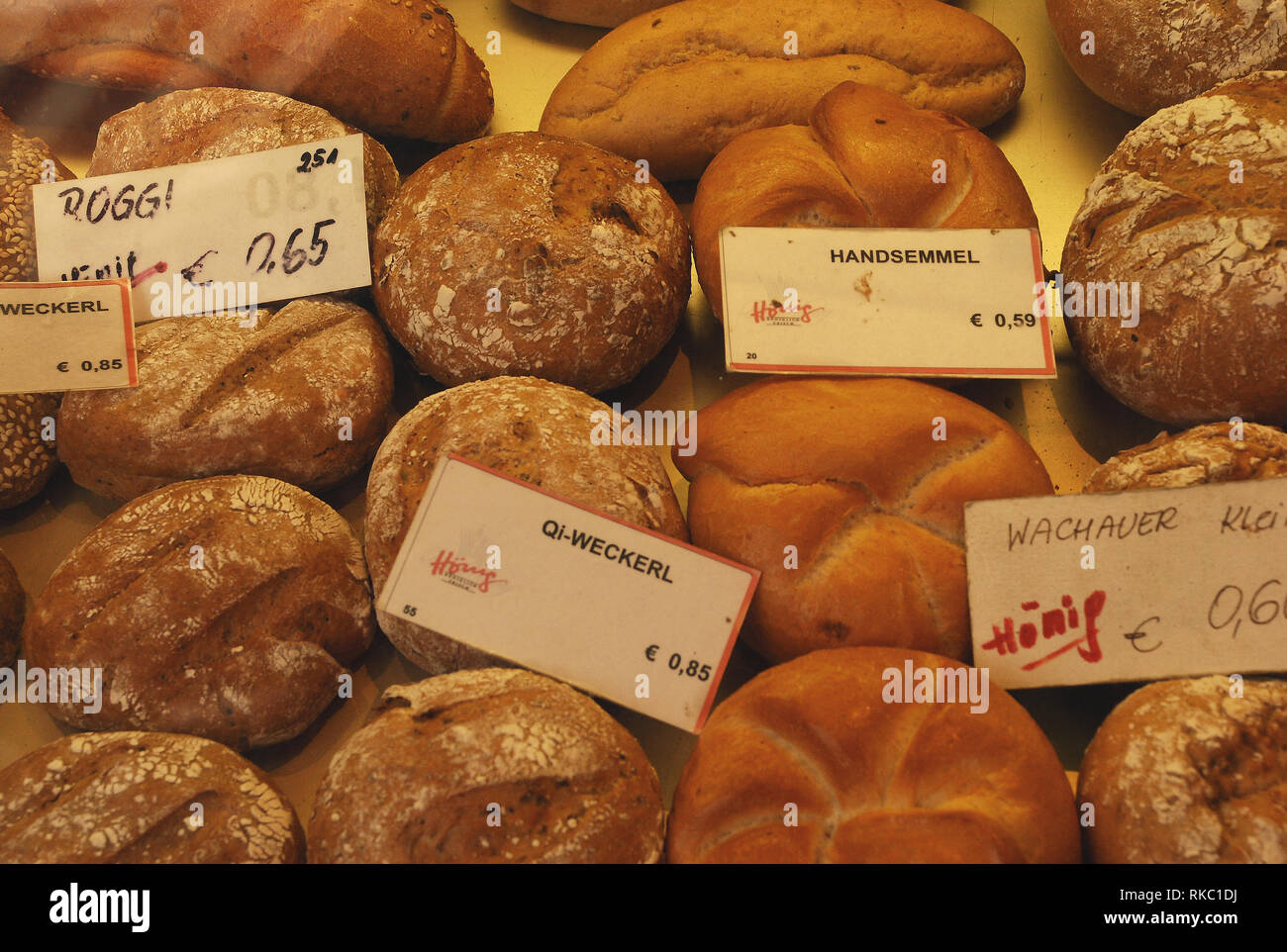 Breads in Bakery Window, Vienna, Austria Stock Photo - Alamy