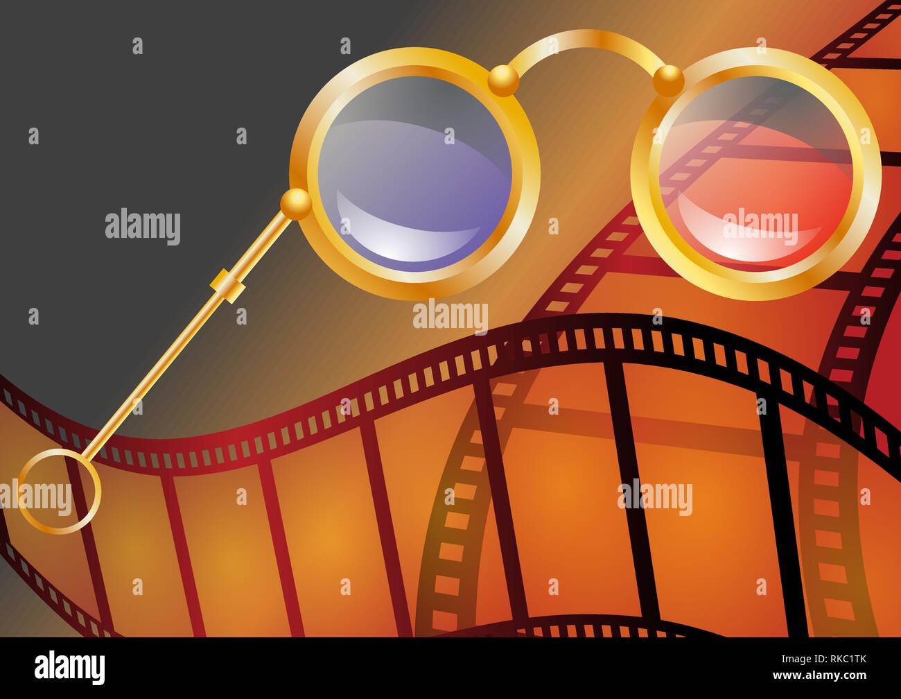three-dimensional cinema. abstract background with 3d glasses Stock ...