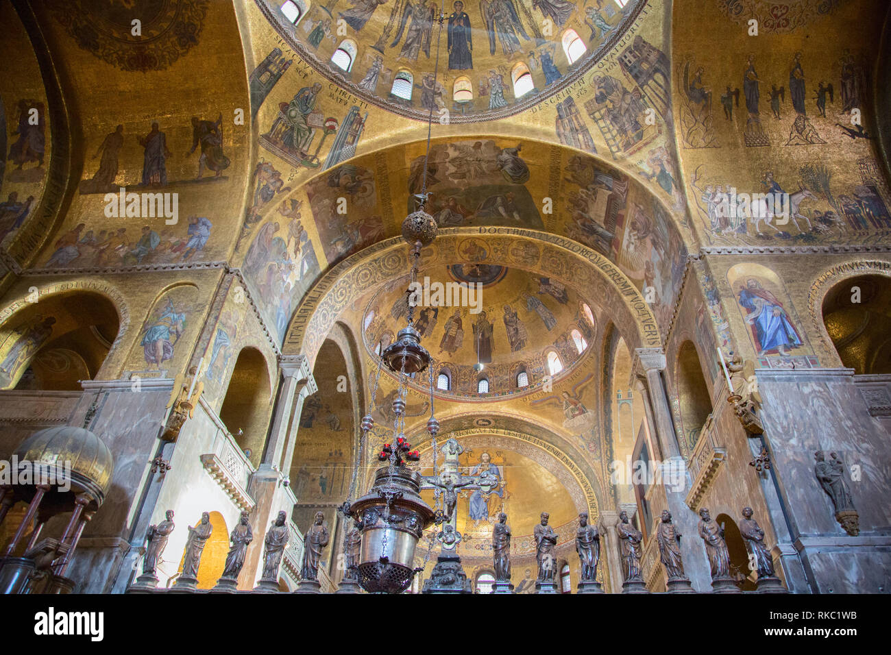 Interior of the "Basilica di San Marco" church in Venice, Italy. St ...