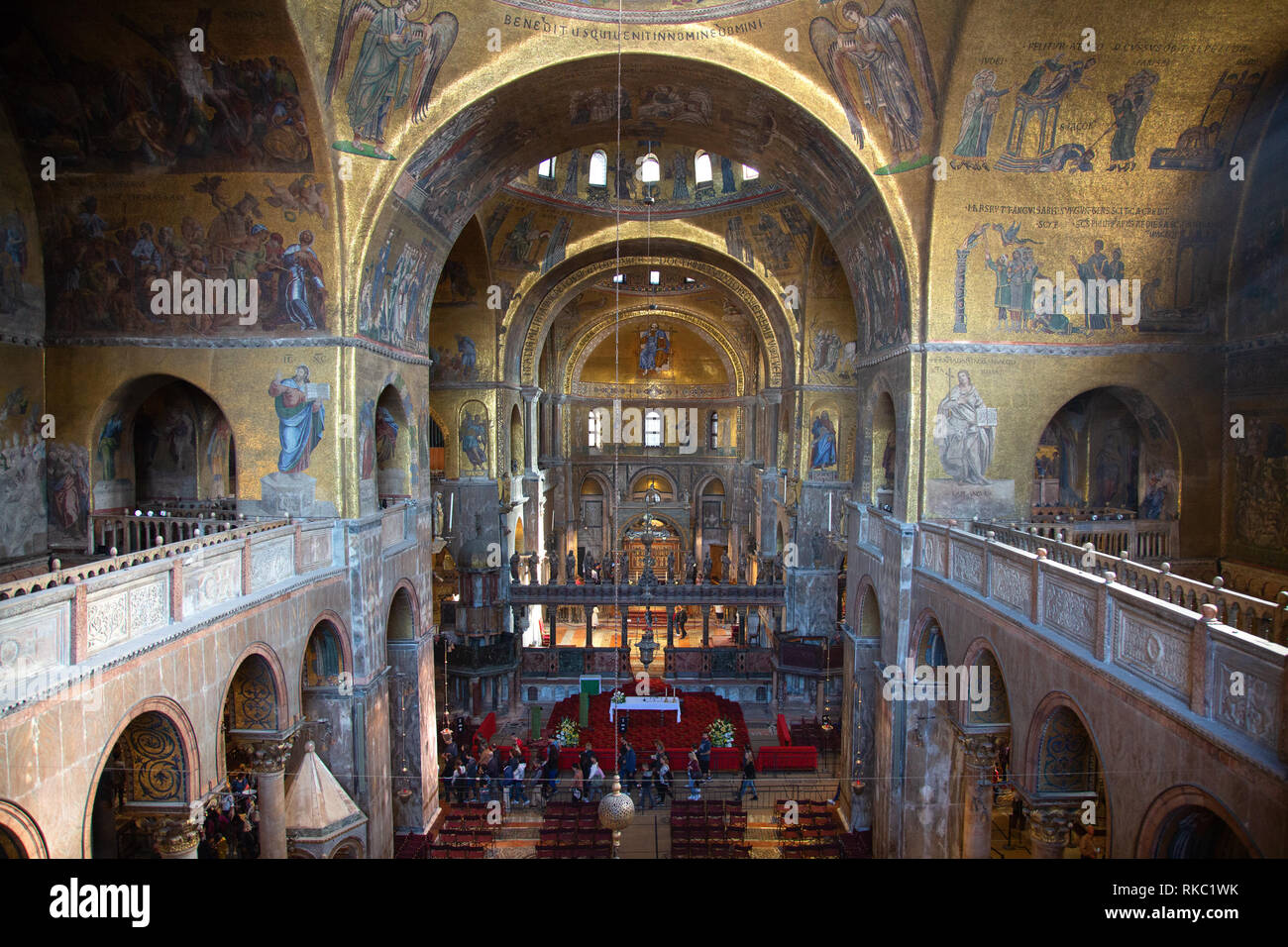 Interior of the "Basilica di San Marco" church in Venice, Italy. St ...