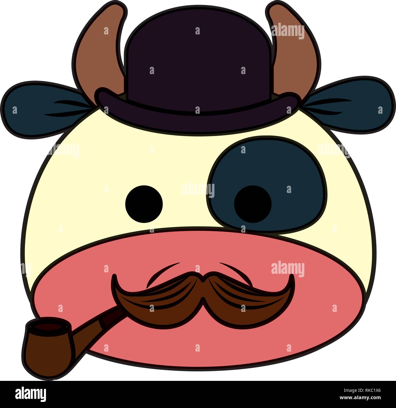 cute little cow character vector illustration design Stock Vector Image ...