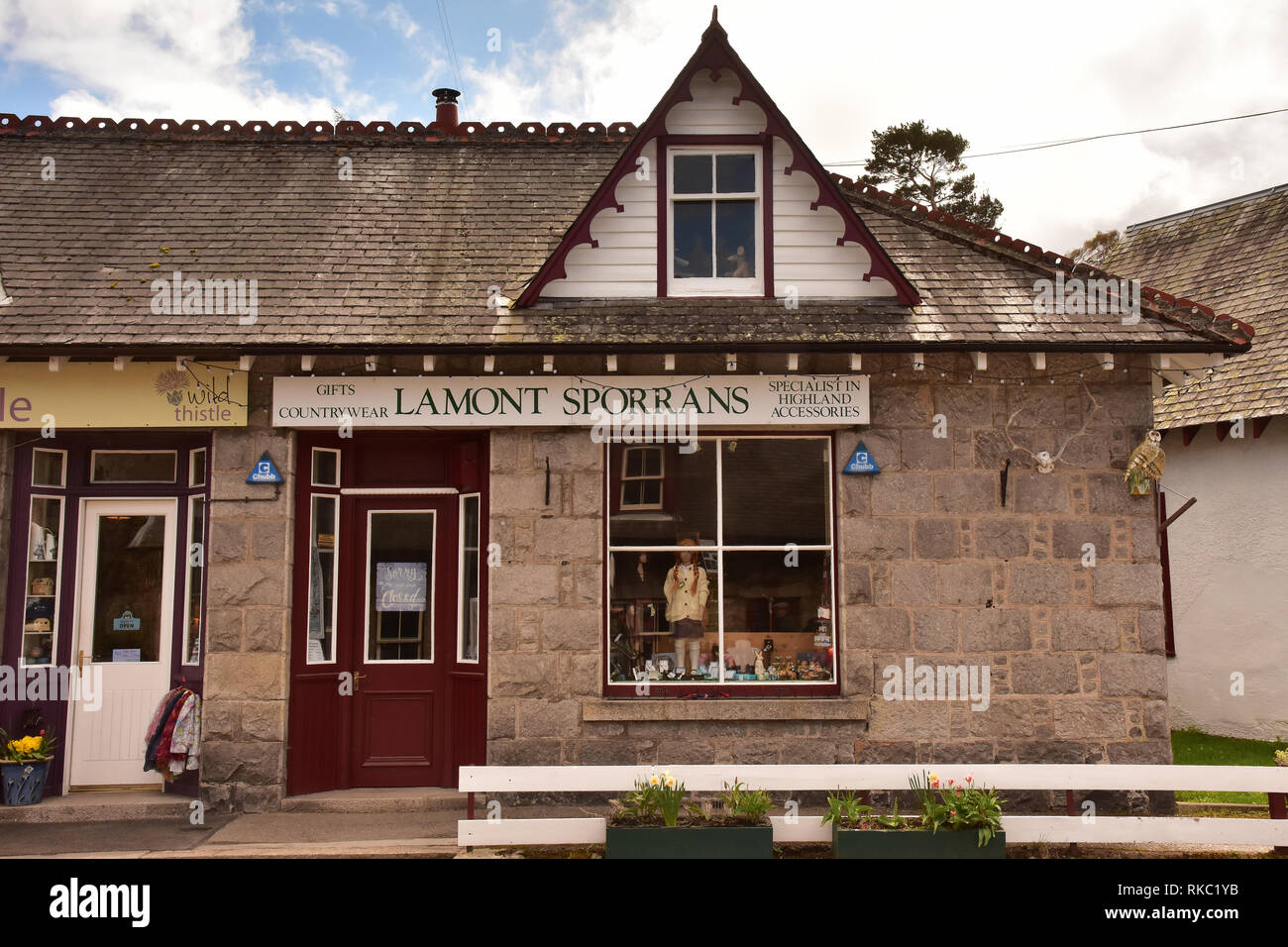 Sporran Shop in Braemar, Cairngorms, Scotland Stock Photo - Alamy