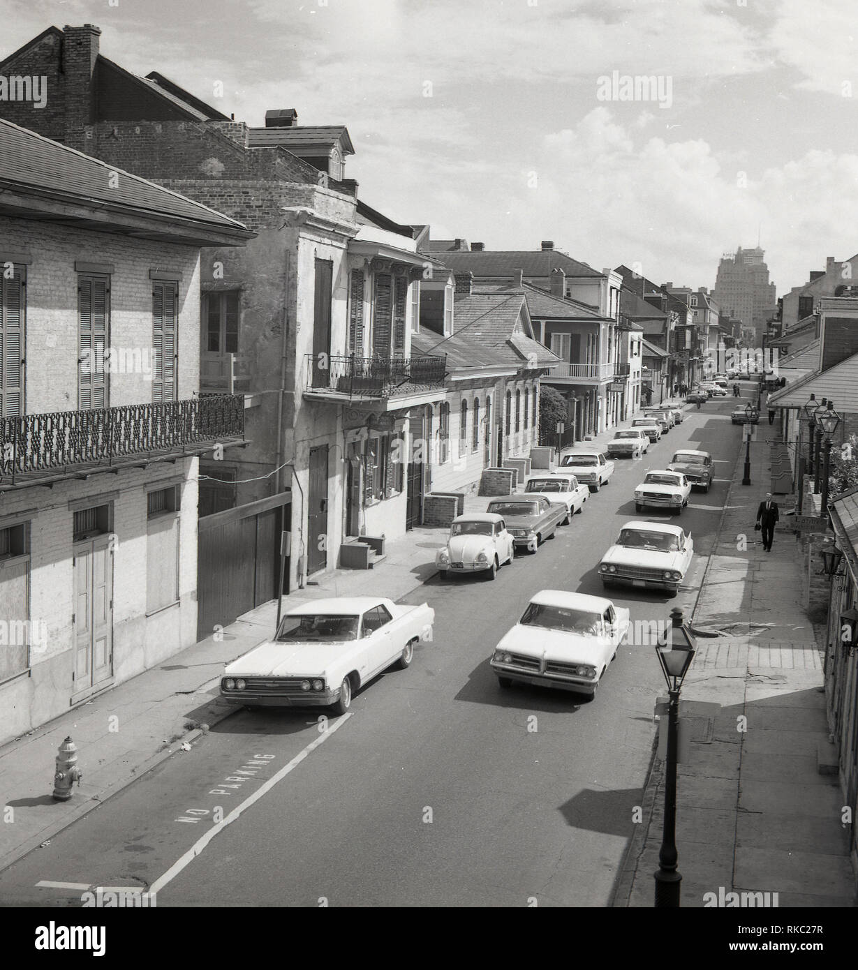 1950s, historical, New Orleans, USA, street view showing old buildings ...
