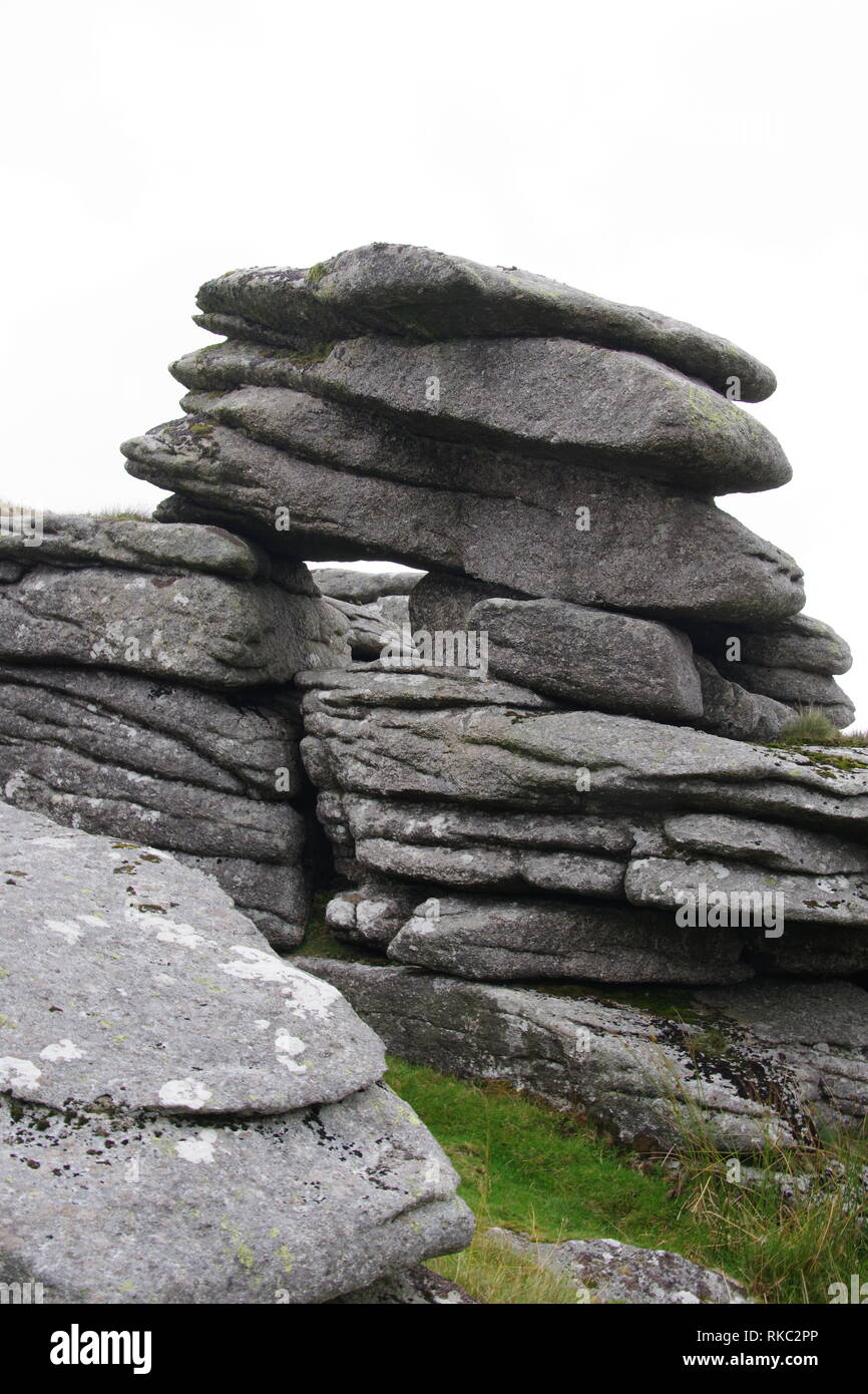 Littaford Tors, Cornubian Granite Tor on a Grey Day. By Wistmans Wood ...