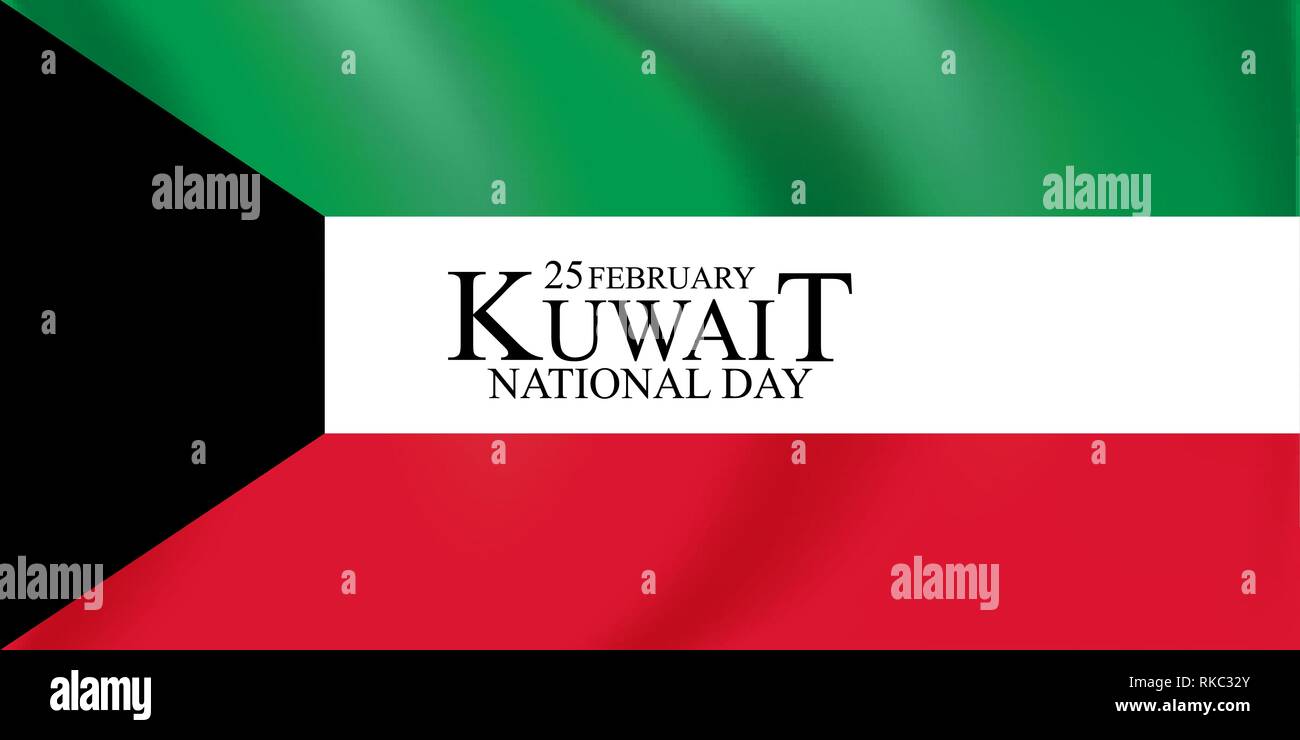 25 february Kuwait national day background Template design for card ...