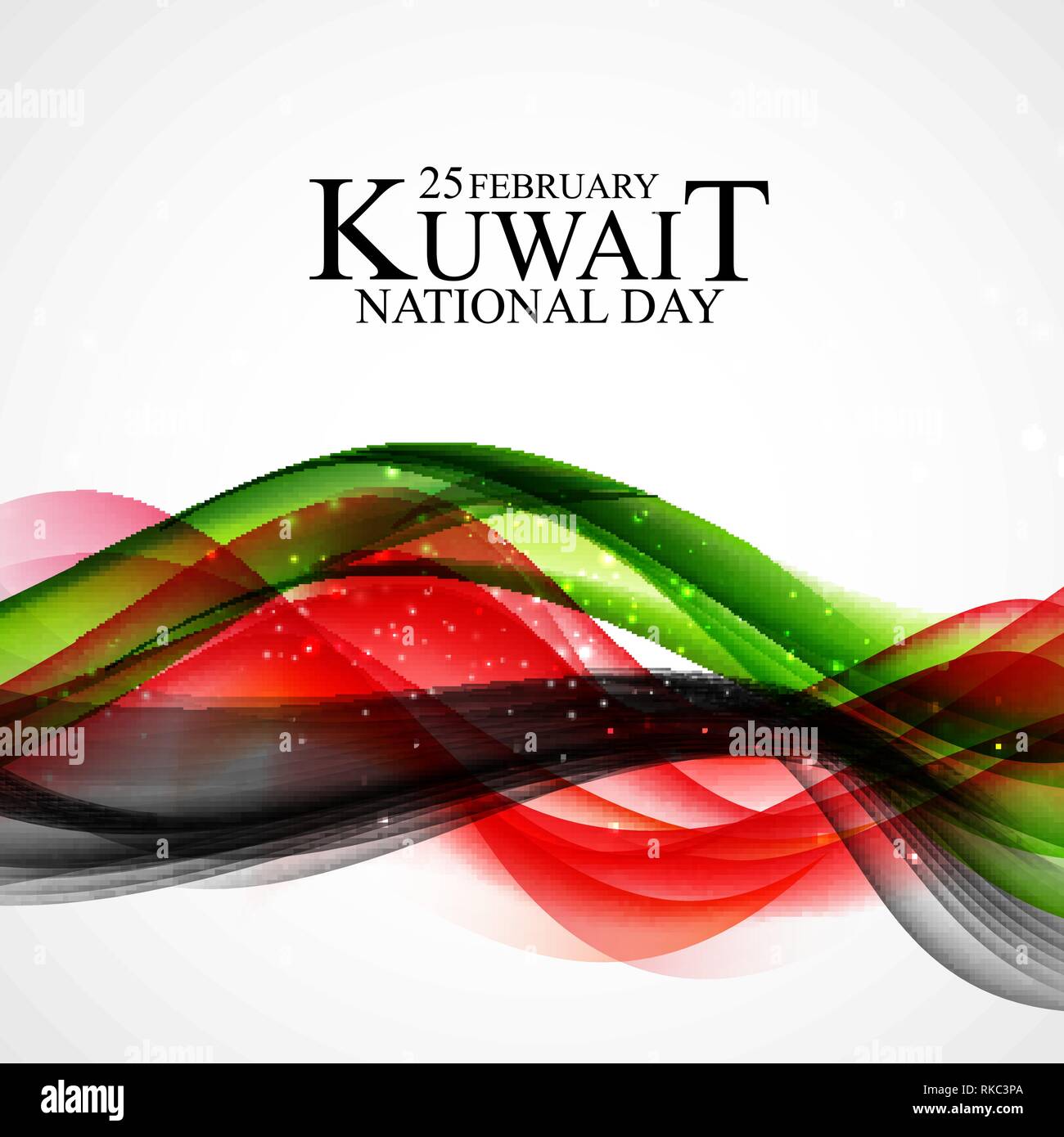 25 february Kuwait national day background Template design for card ...
