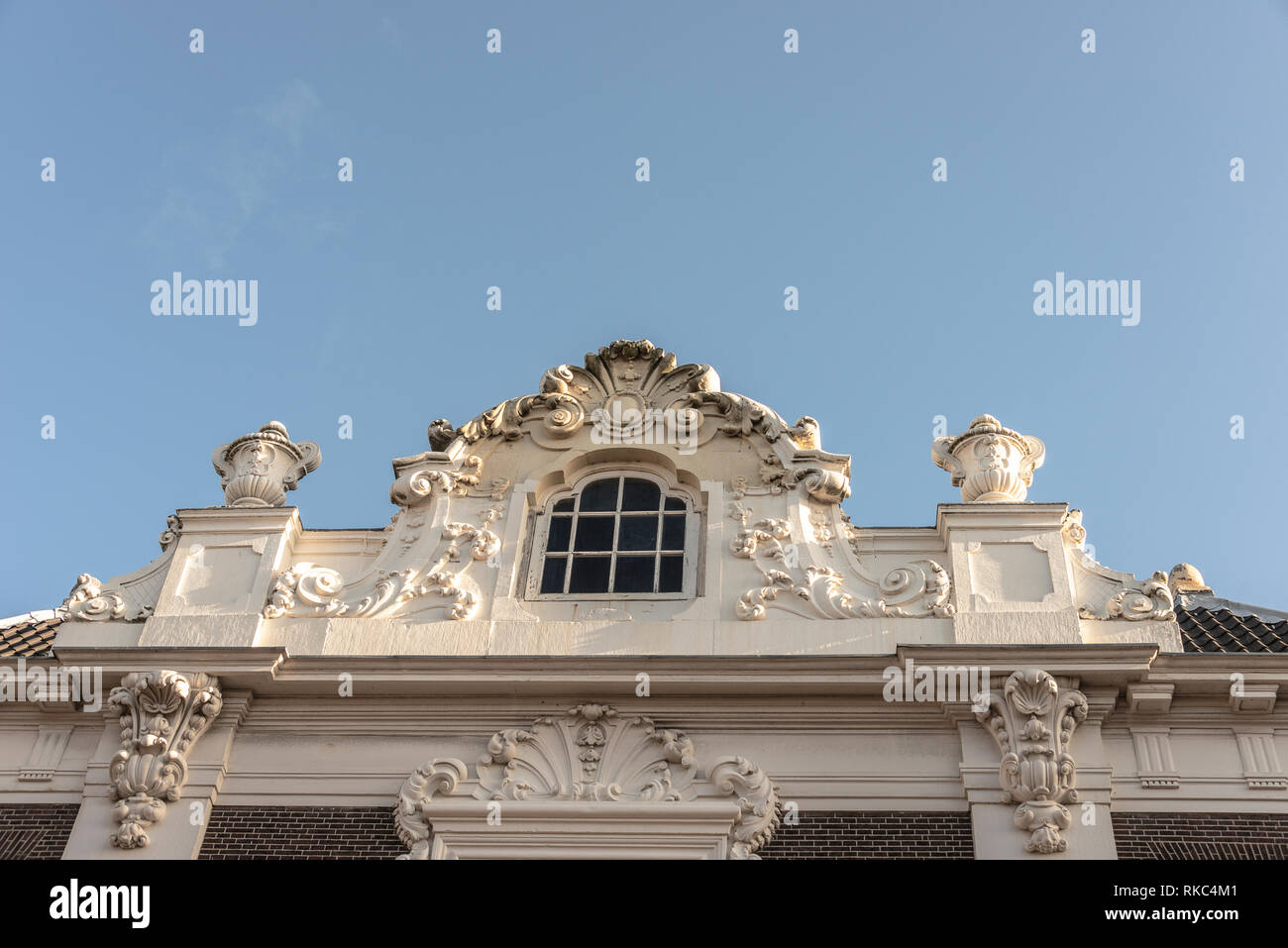 front facade of an old Dutch building Stock Photo - Alamy