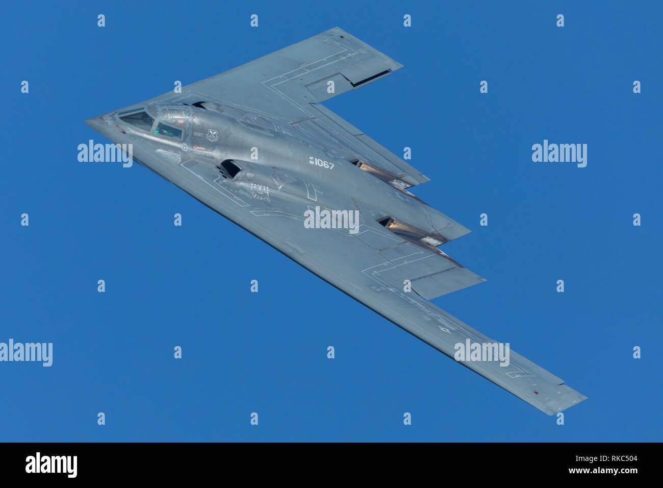 Northrop Grumman B-2 Spirit performing a high speed low past Stock ...