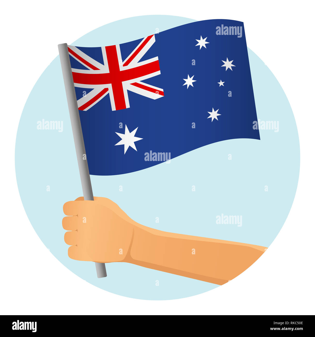 Australia flag in hand. Patriotic background. National flag of ...