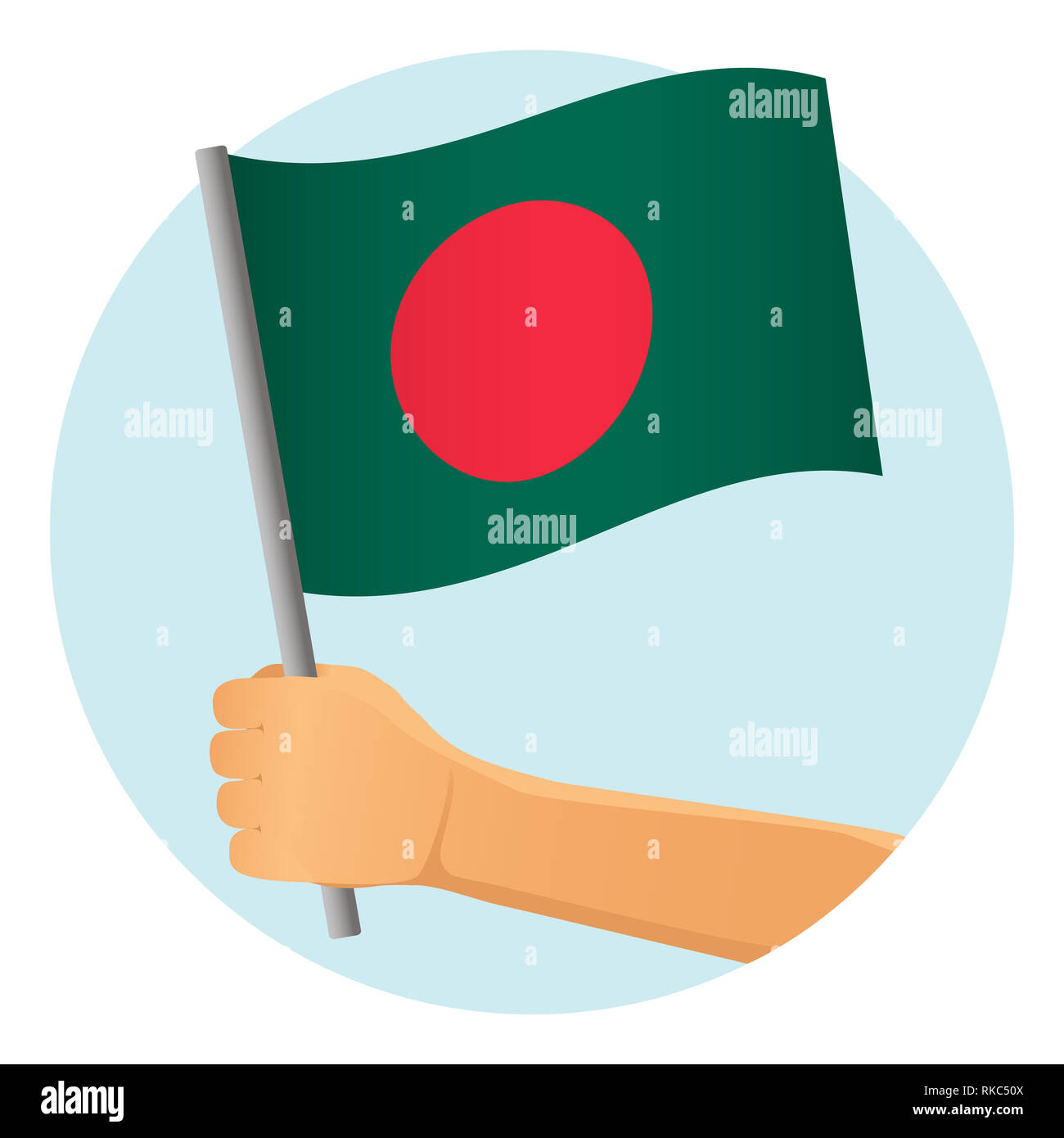 Bangladesh flag in hand. Patriotic background. National flag of ...