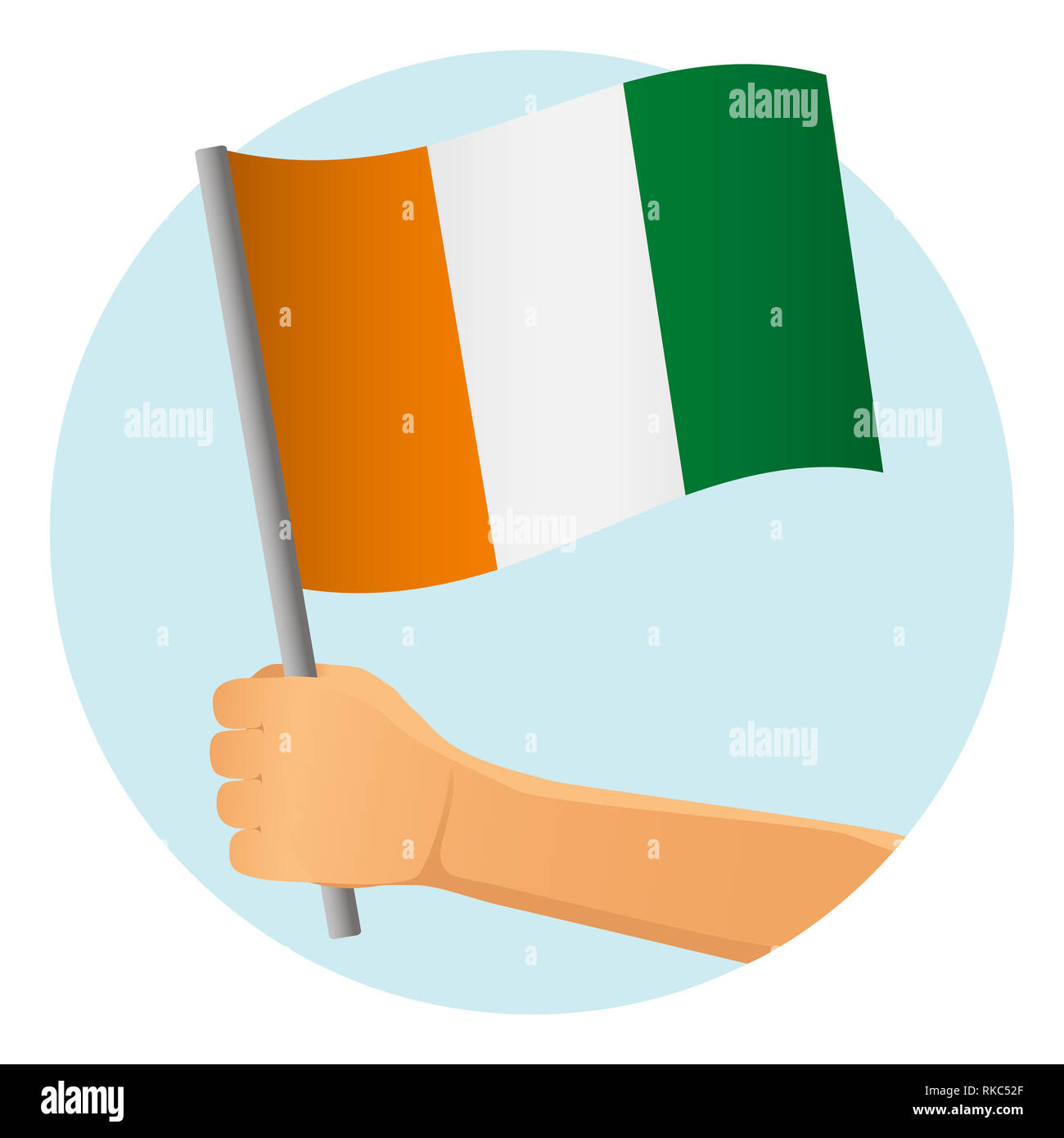 Cote d'ivoire - Ivory Coast flag in hand. Patriotic background ...
