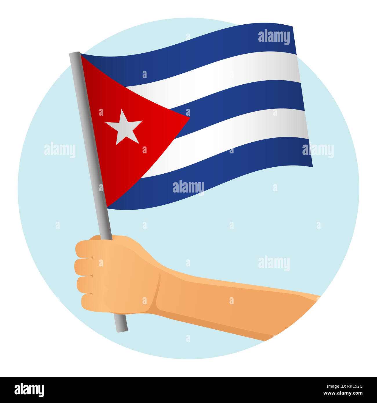 Cuba flag in hand. Patriotic background. National flag of Cuba ...