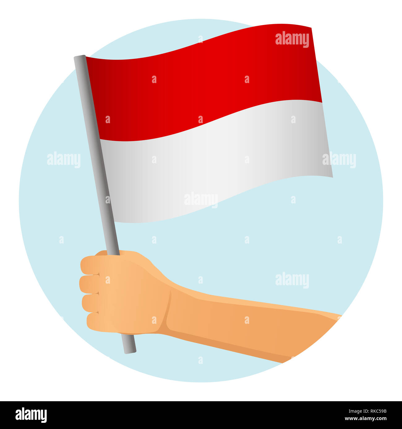 Monaco flag in hand. Patriotic background. National flag of Monaco ...